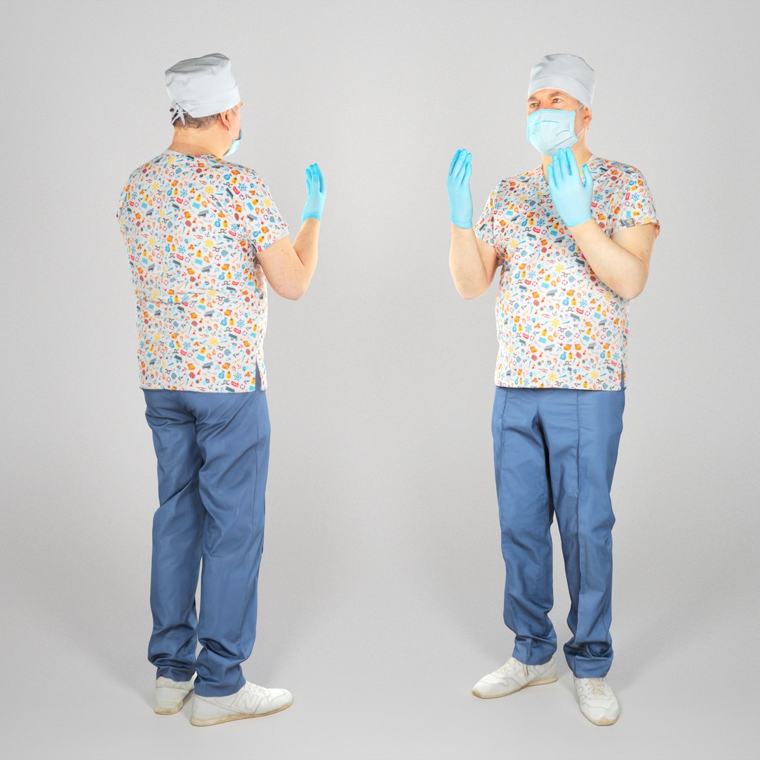 3D adult man uniform surgeon model - TurboSquid 1507110