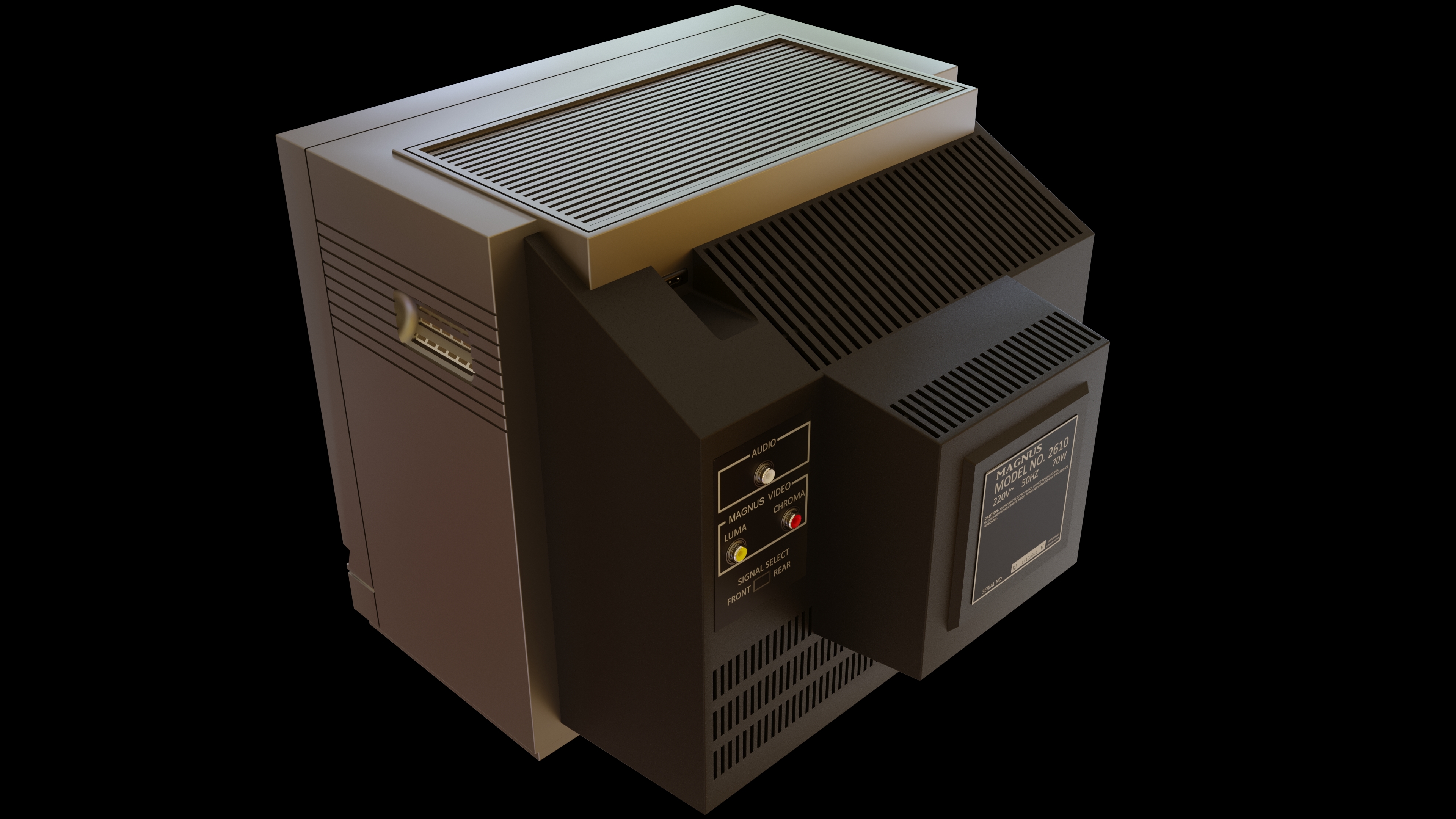 modèle 3D de Combo magnétoscope petit téléviseur des années 90 ...