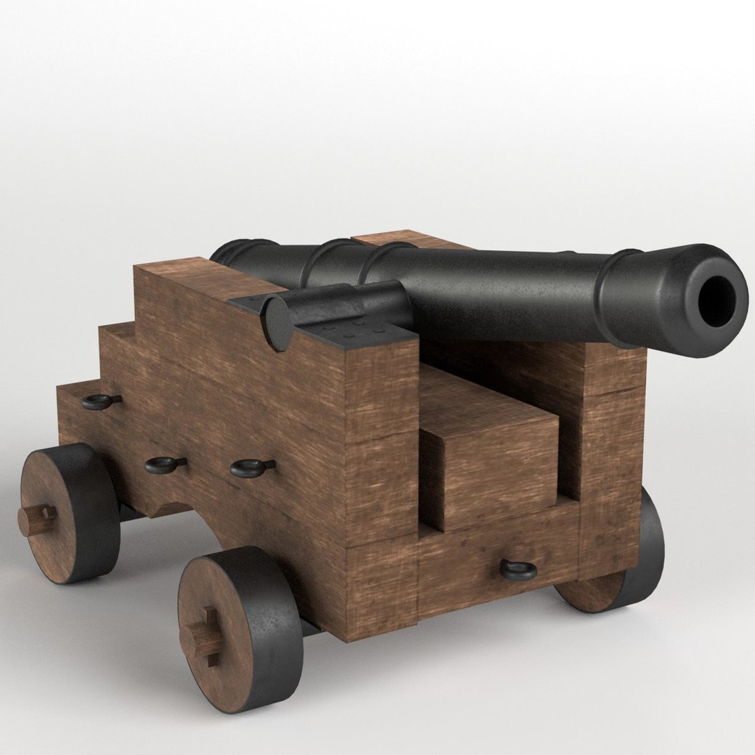 3d model naval cannon scale pbr
