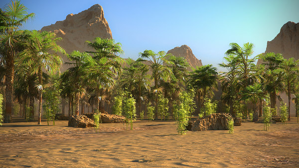 3D model oasis desert - TurboSquid 1507325