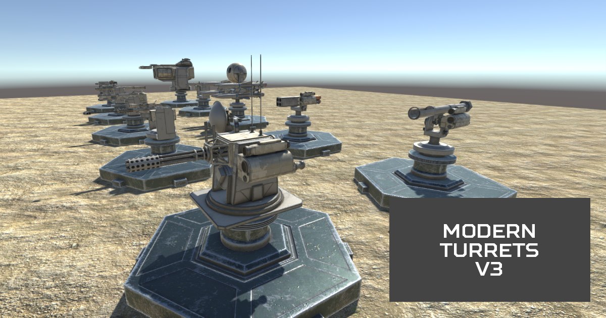 3D modern unmanned turrets - TurboSquid 1507353