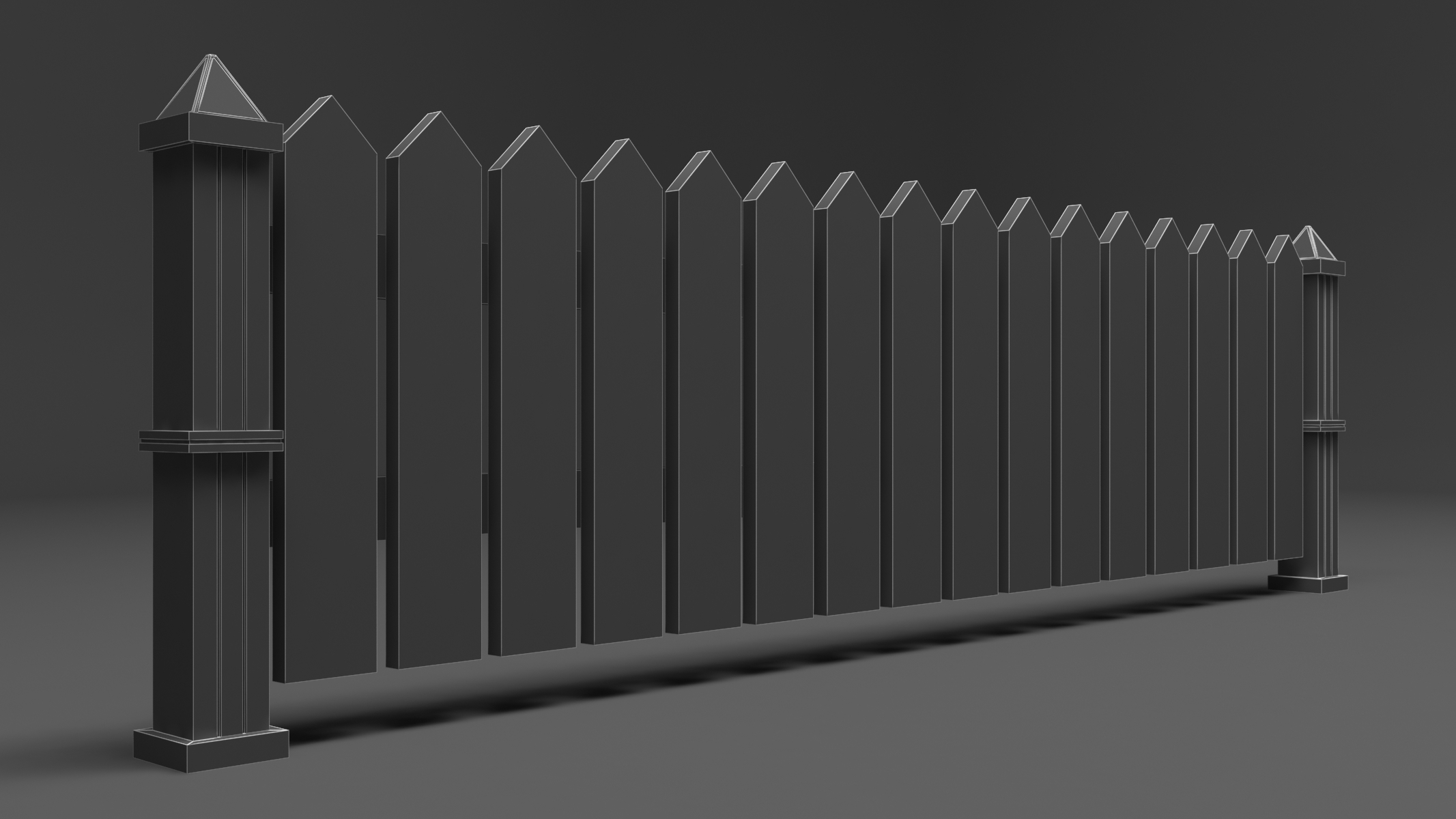 Classic garden fence 3D - TurboSquid 1507623