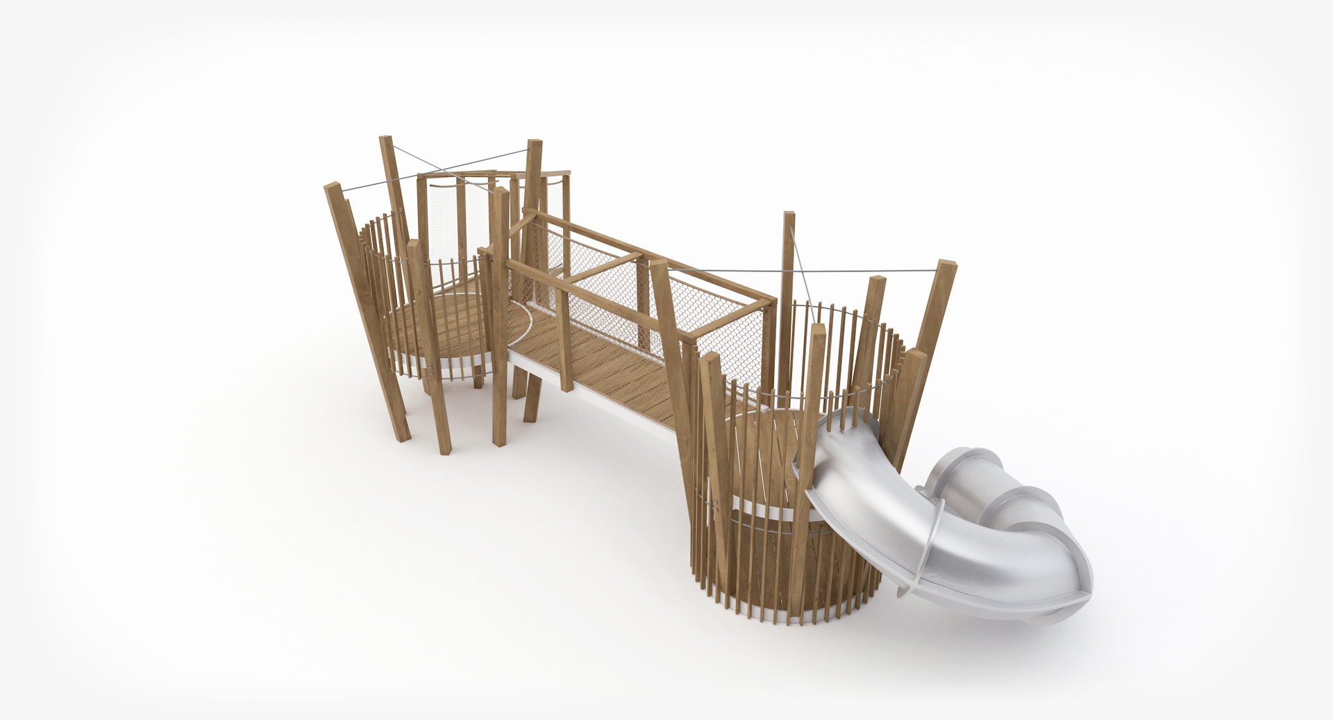 3D wooden slide bridge playground - TurboSquid 1507697