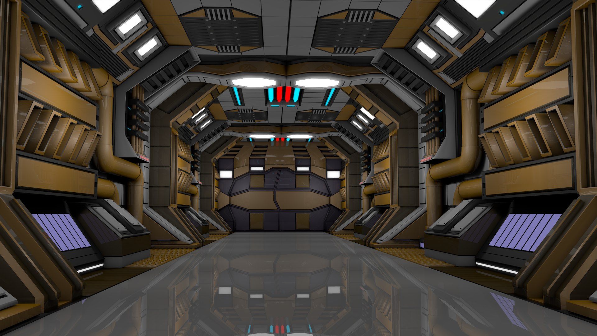 Sci fi corridor 3D model - TurboSquid 1507942