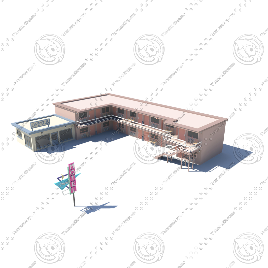 Building motel hotel 3D - TurboSquid 1408404