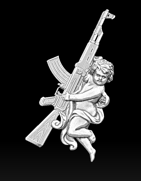 Cupid ak47 3D model - TurboSquid 1508216