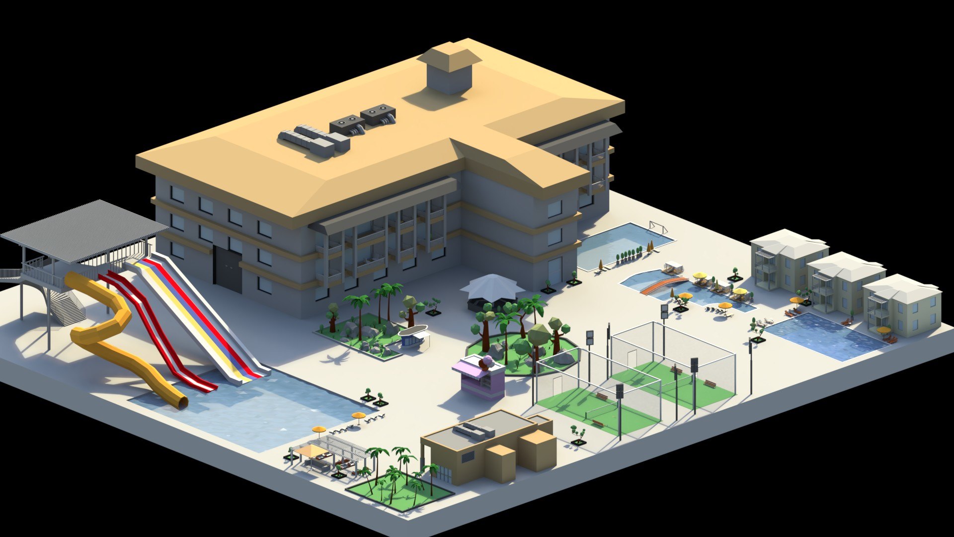 3D holiday resort model - TurboSquid 1508224