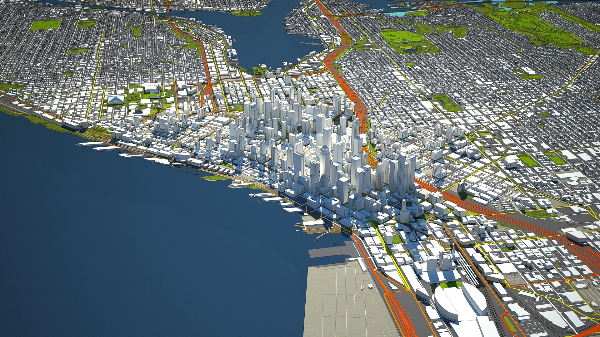 Seattle skyline model - TurboSquid 1508265
