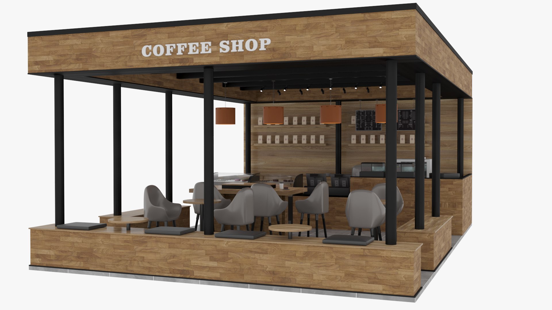 Coffee shop 3D - TurboSquid 1508552