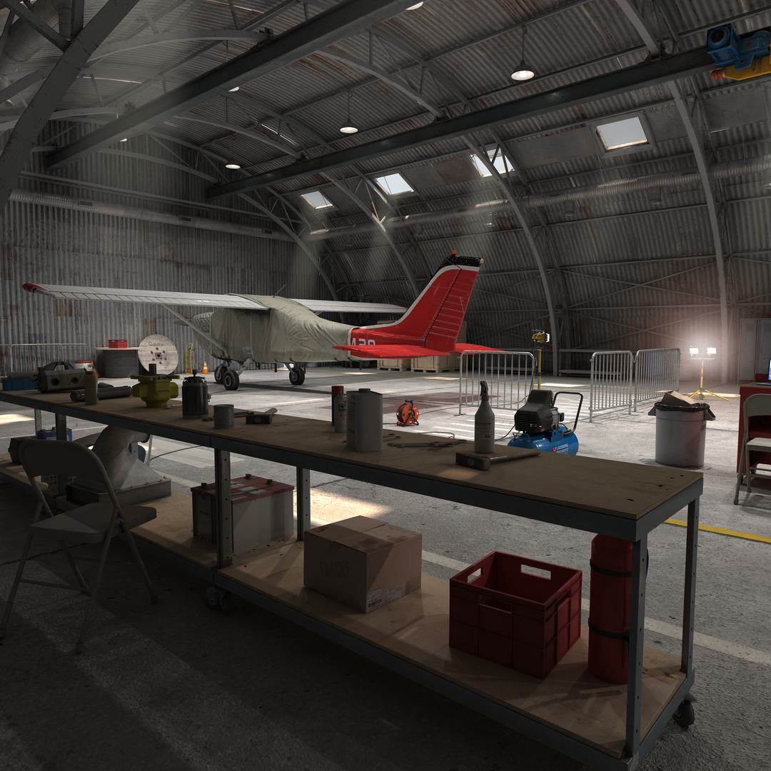 Airplane hangar 3D model - TurboSquid 1508756