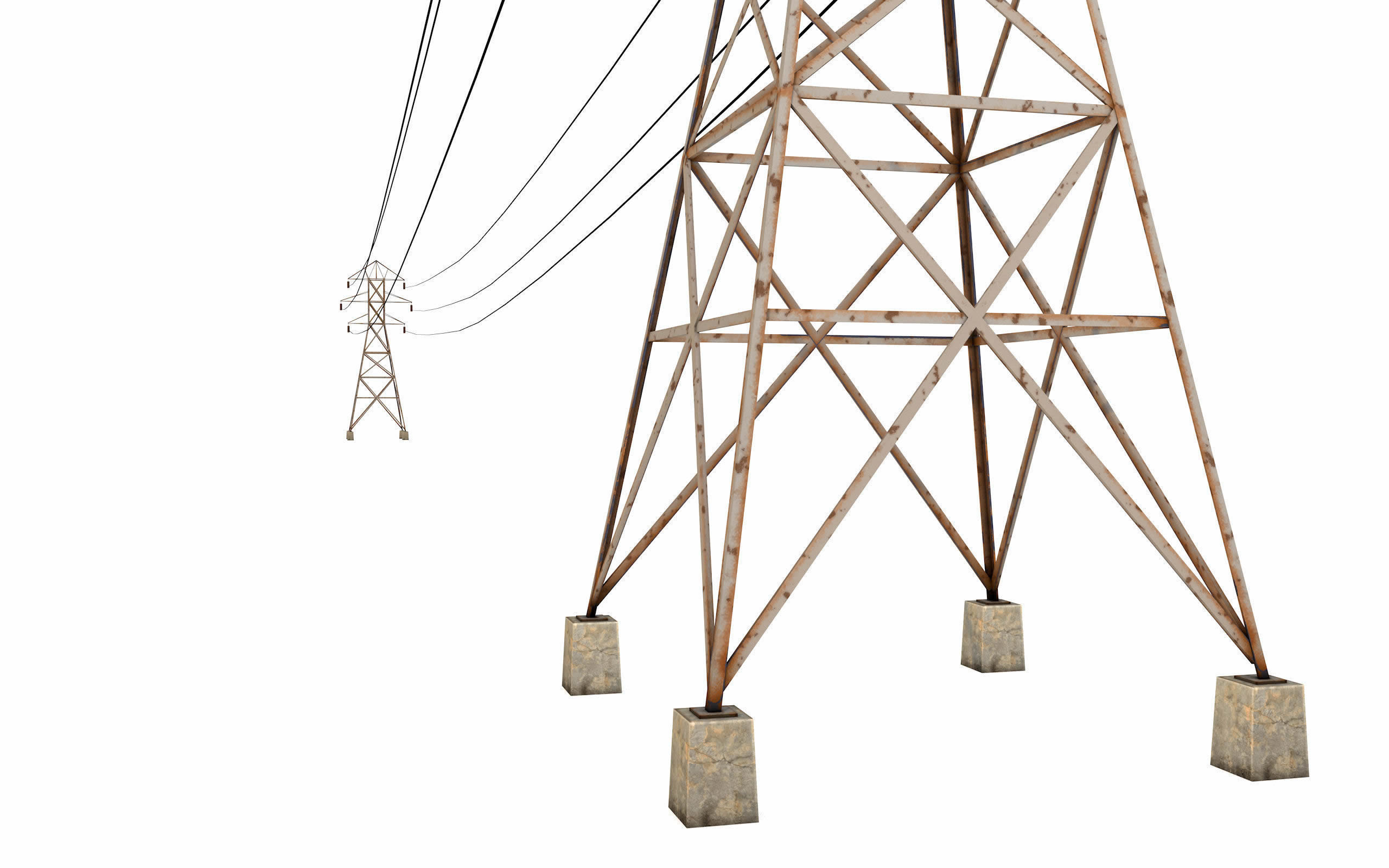Realistic electric power line 3D model - TurboSquid 1508762
