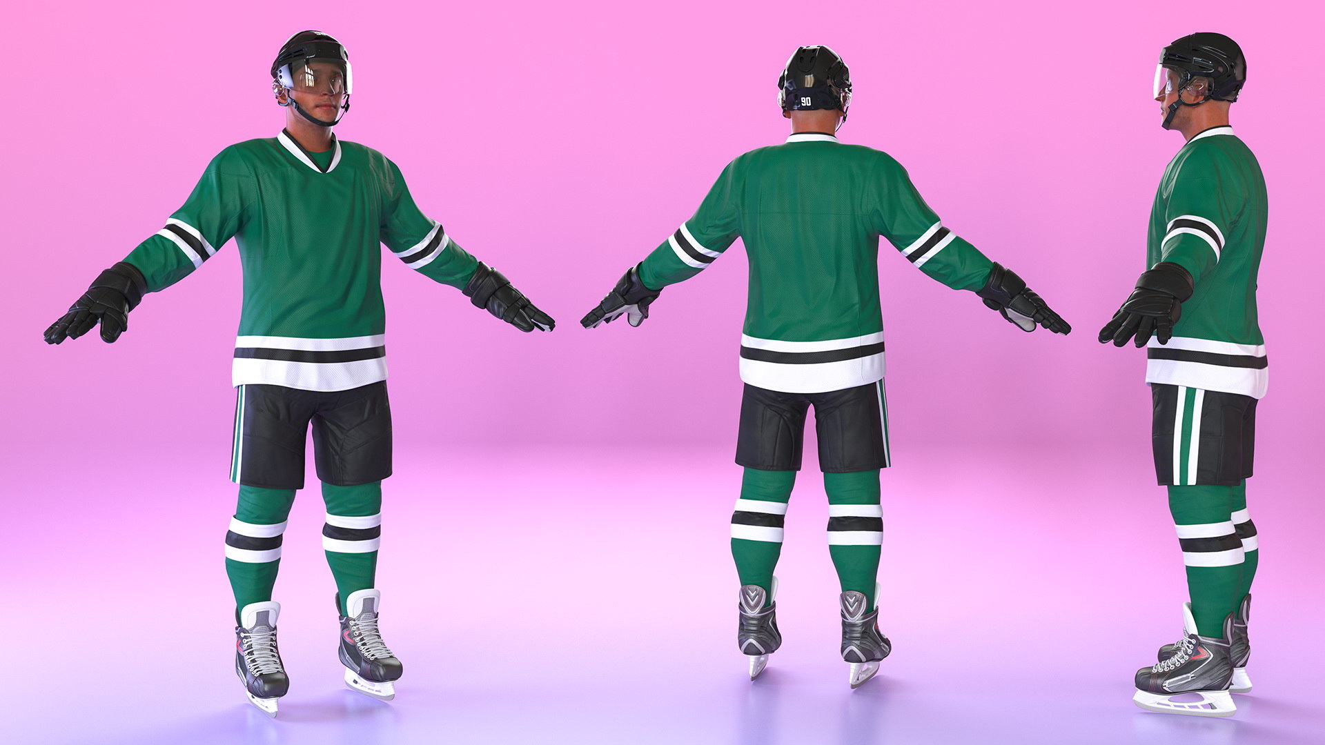 Hockey player green 3D model - TurboSquid 1508955