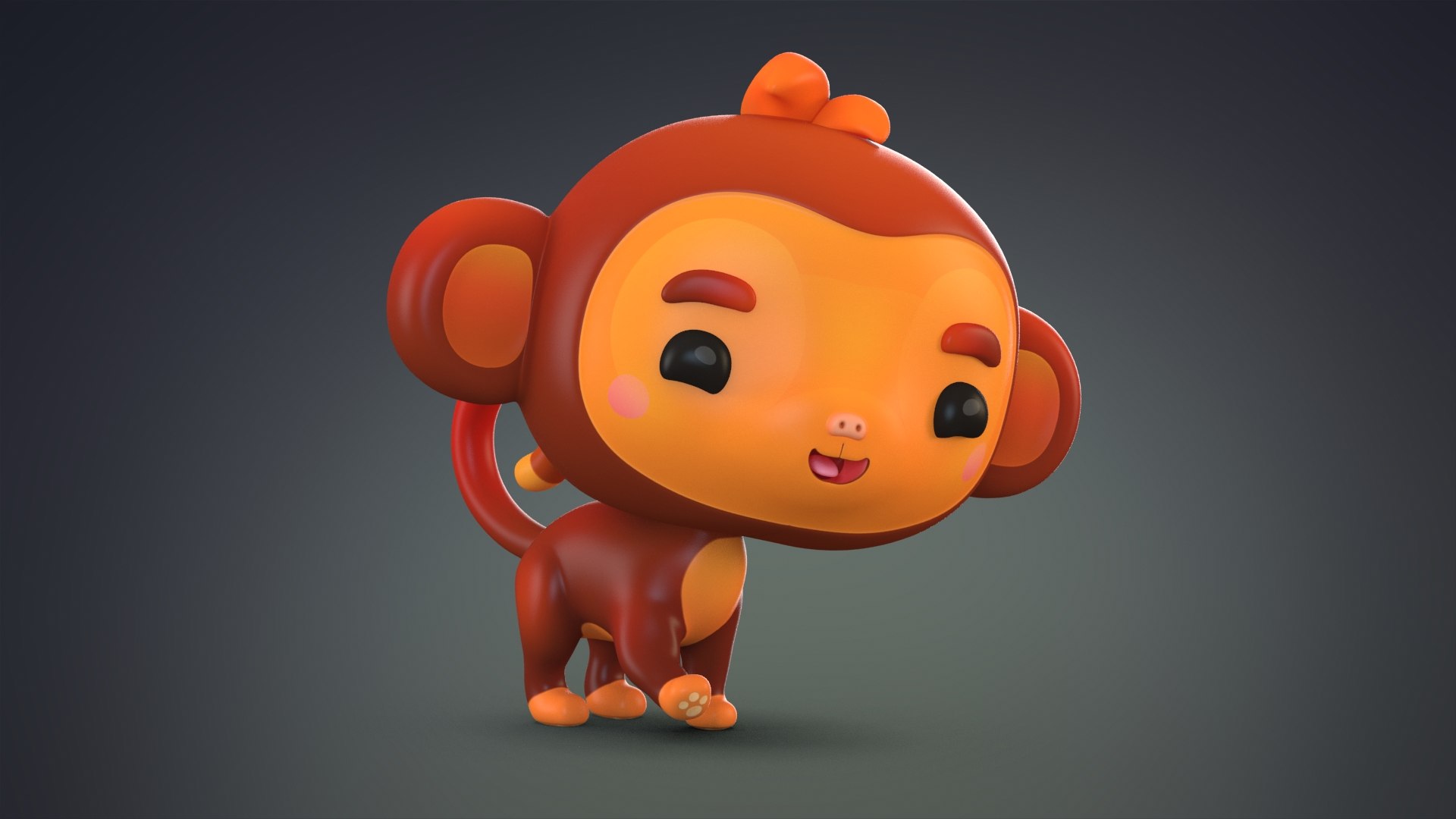 Cute cartoon monkey 3D - TurboSquid 1508774
