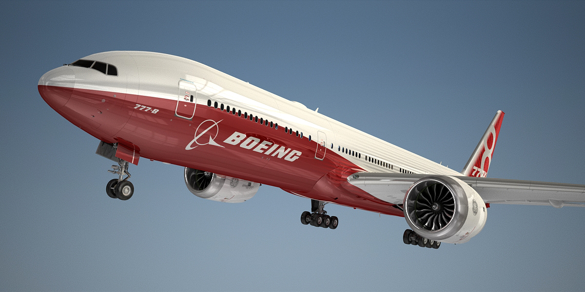 Boeing 777-8 aircraft red 3D model - TurboSquid 1508895