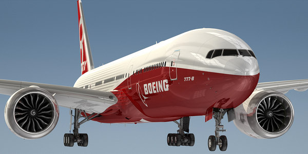 Boeing 777-8 aircraft red 3D model - TurboSquid 1508895