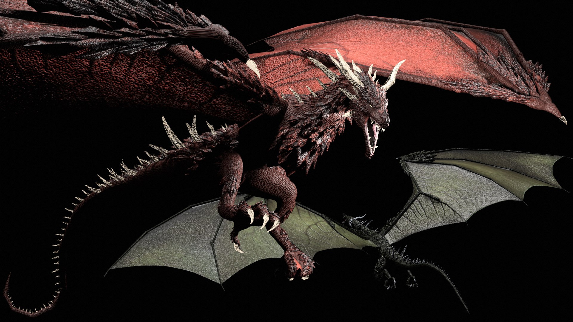 Dragon green red 3D model - TurboSquid 1508785