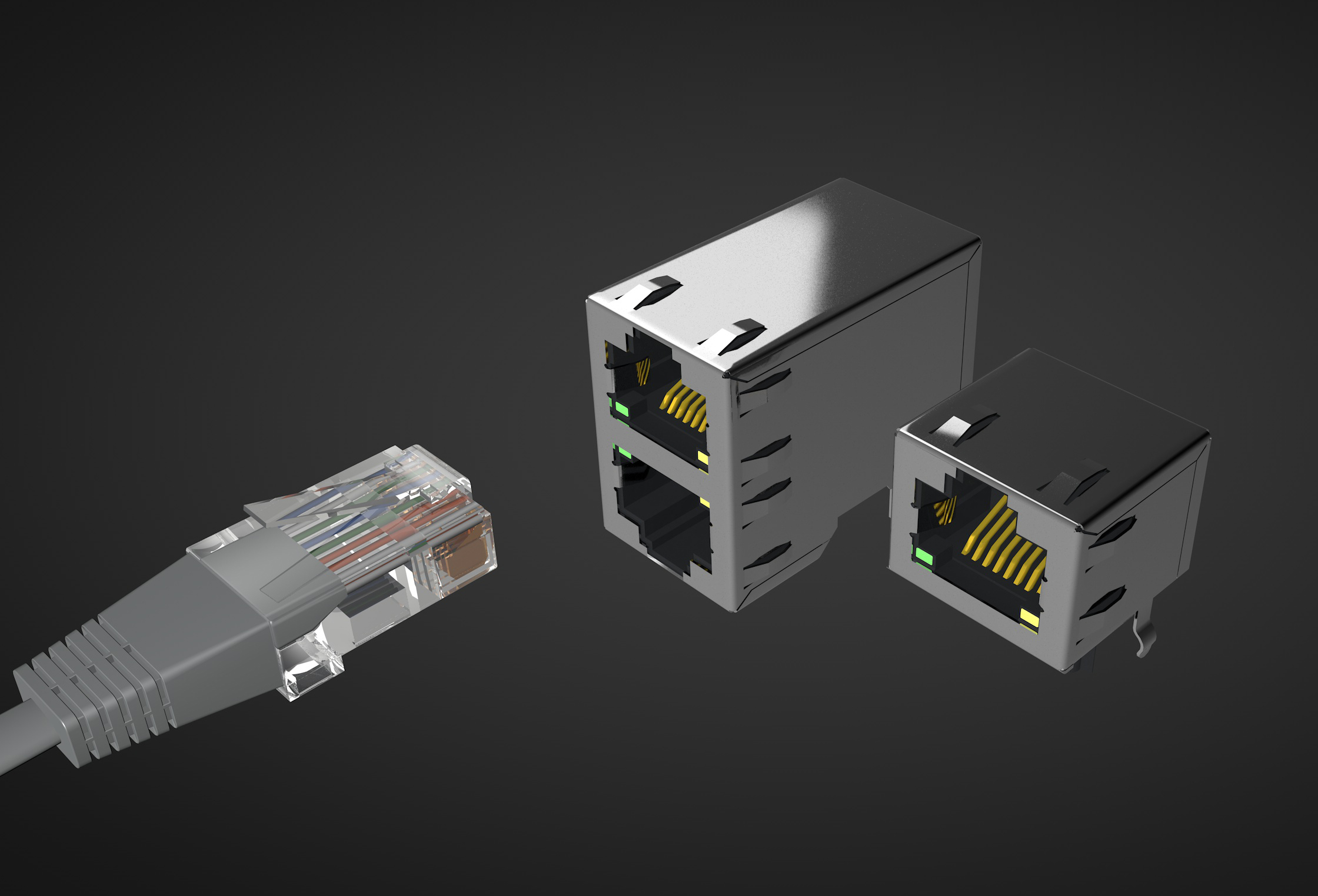 3D ethernet connector rj45 f model - TurboSquid 1247334