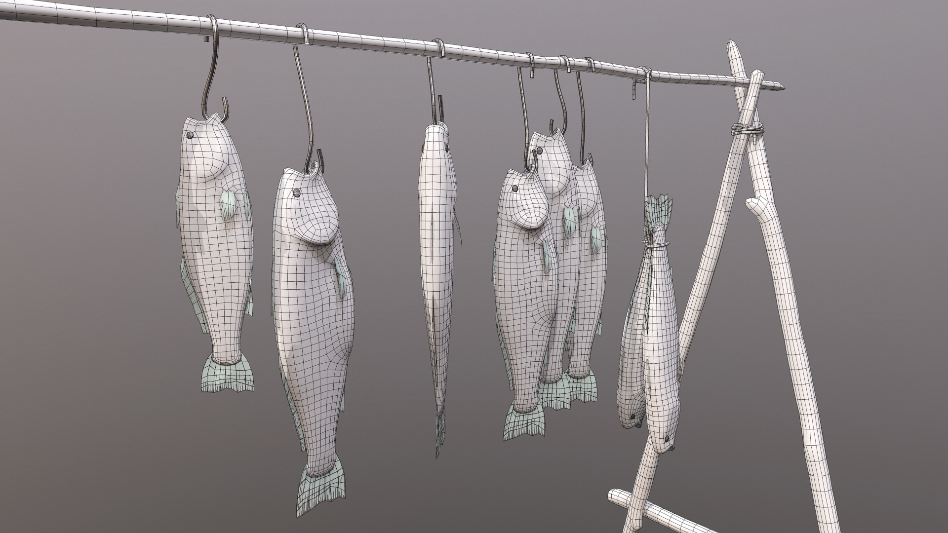 Fish rack 3D model - TurboSquid 1509045