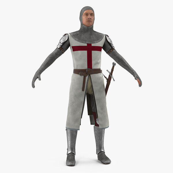 3D model knight templar t-pose - TurboSquid 1509522