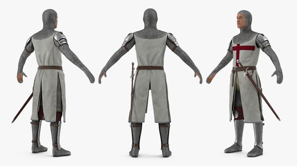 3D model knight templar t-pose - TurboSquid 1509522