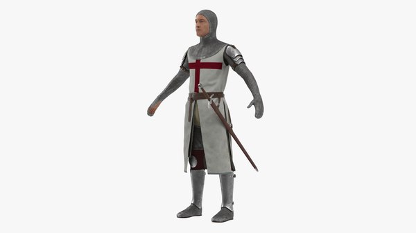 3D model knight templar t-pose - TurboSquid 1509522