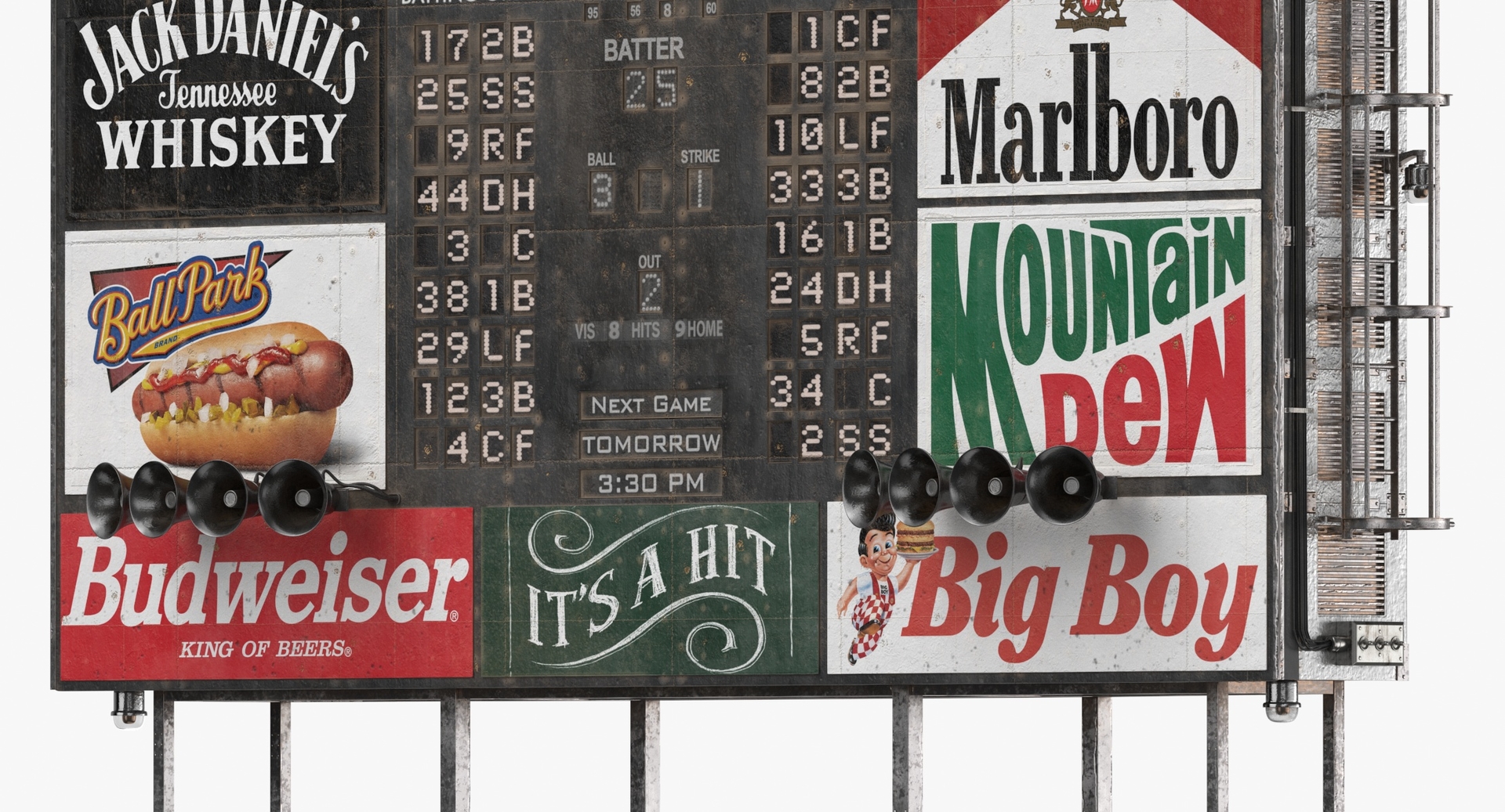 Baseball classic scoreboard 3D - TurboSquid 1508754