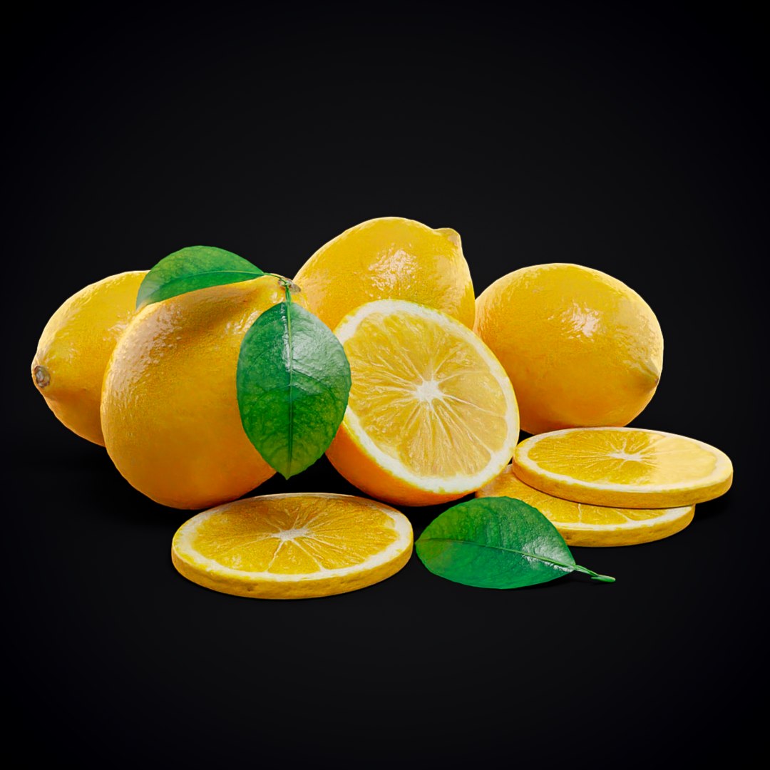 Lemon fruit set 3D model - TurboSquid 1509864