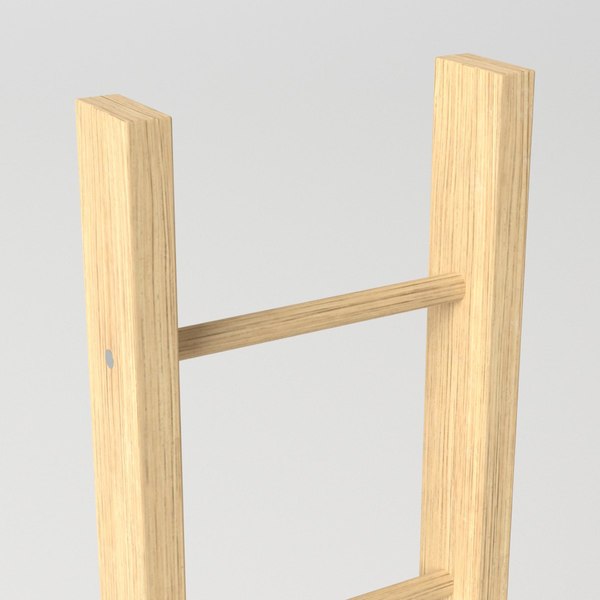 3D model single straight wood ladder - TurboSquid 1416525
