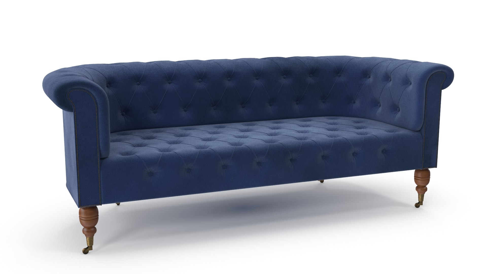 Chesterfield sofa dark blue model - TurboSquid 1510062