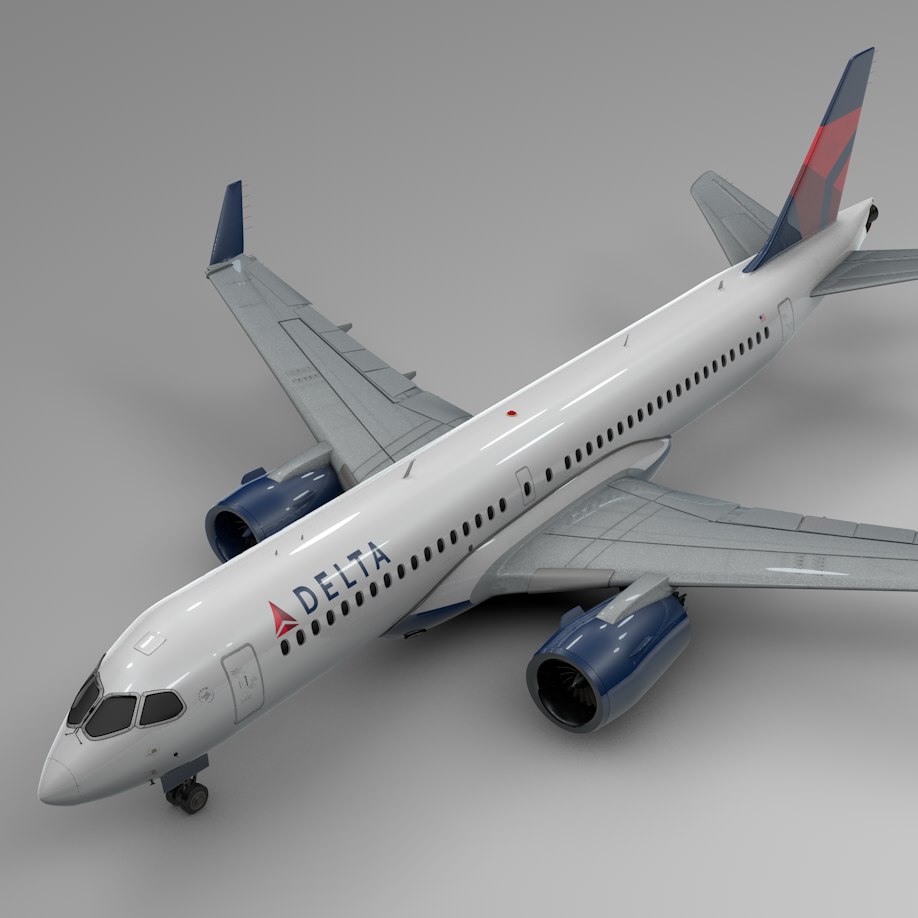 Delta airlines airbus a220-300 model - TurboSquid 1510264