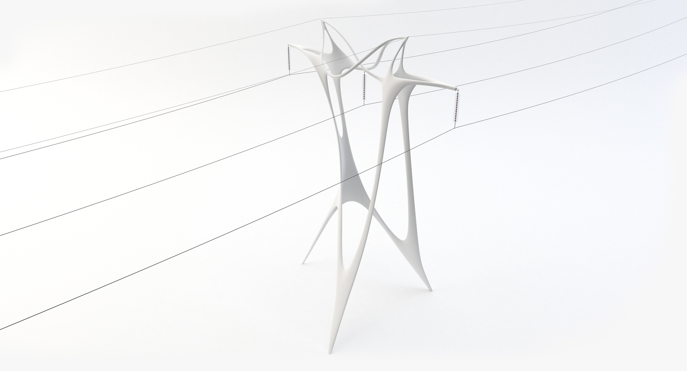 Arphenotype transmission tower lines 3D model - TurboSquid 1510493