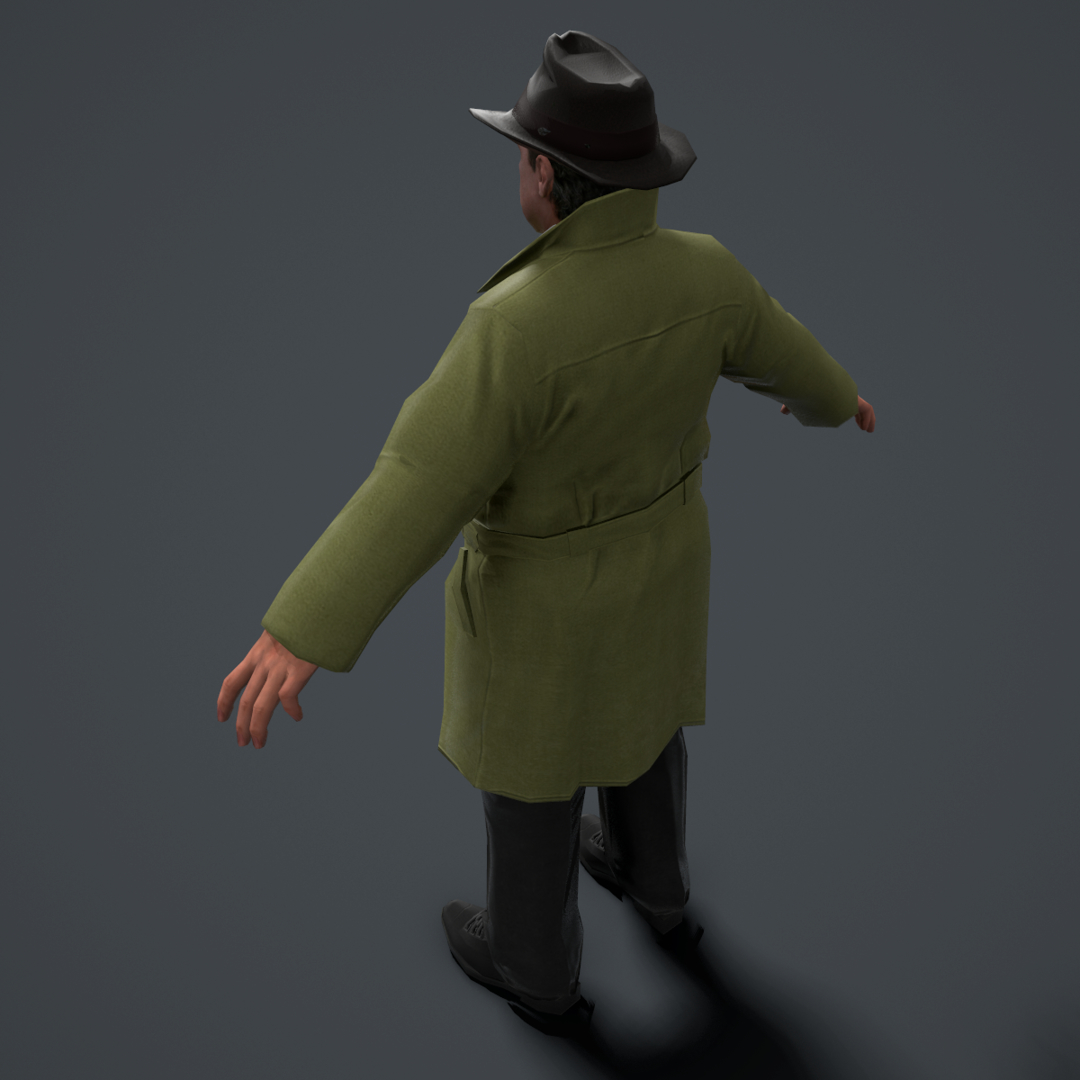 Noir detective character 3D - TurboSquid 1510419