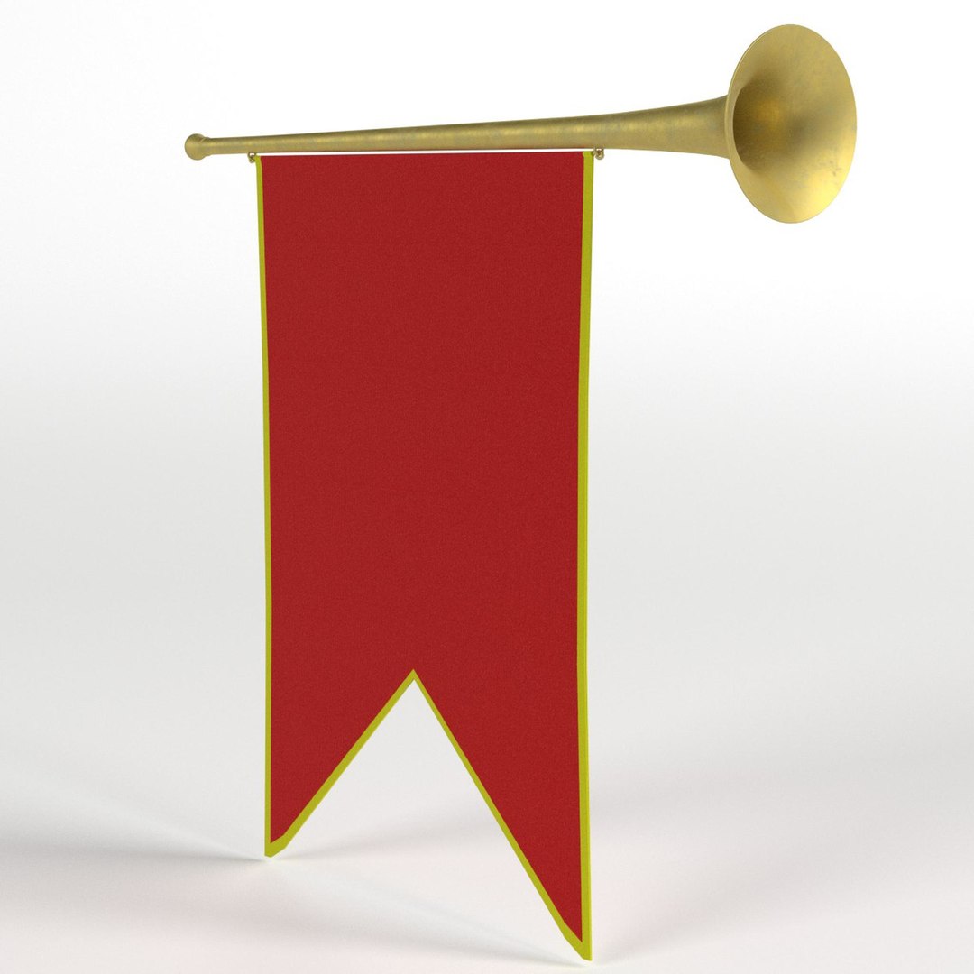 3D small medieval trumpet banner - TurboSquid 1423324