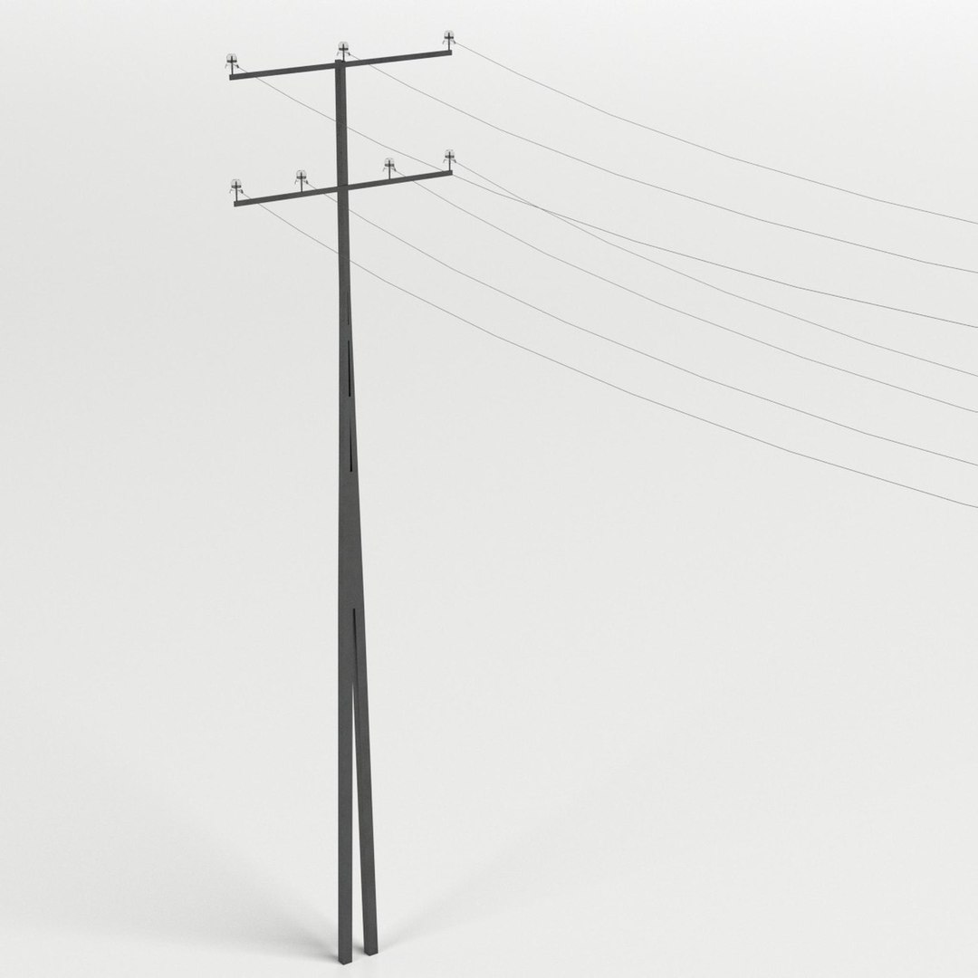 Steel utility pole 3D model - TurboSquid 1378112