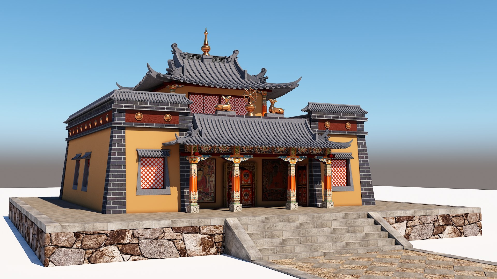 3D tibet temple model - TurboSquid 1511049