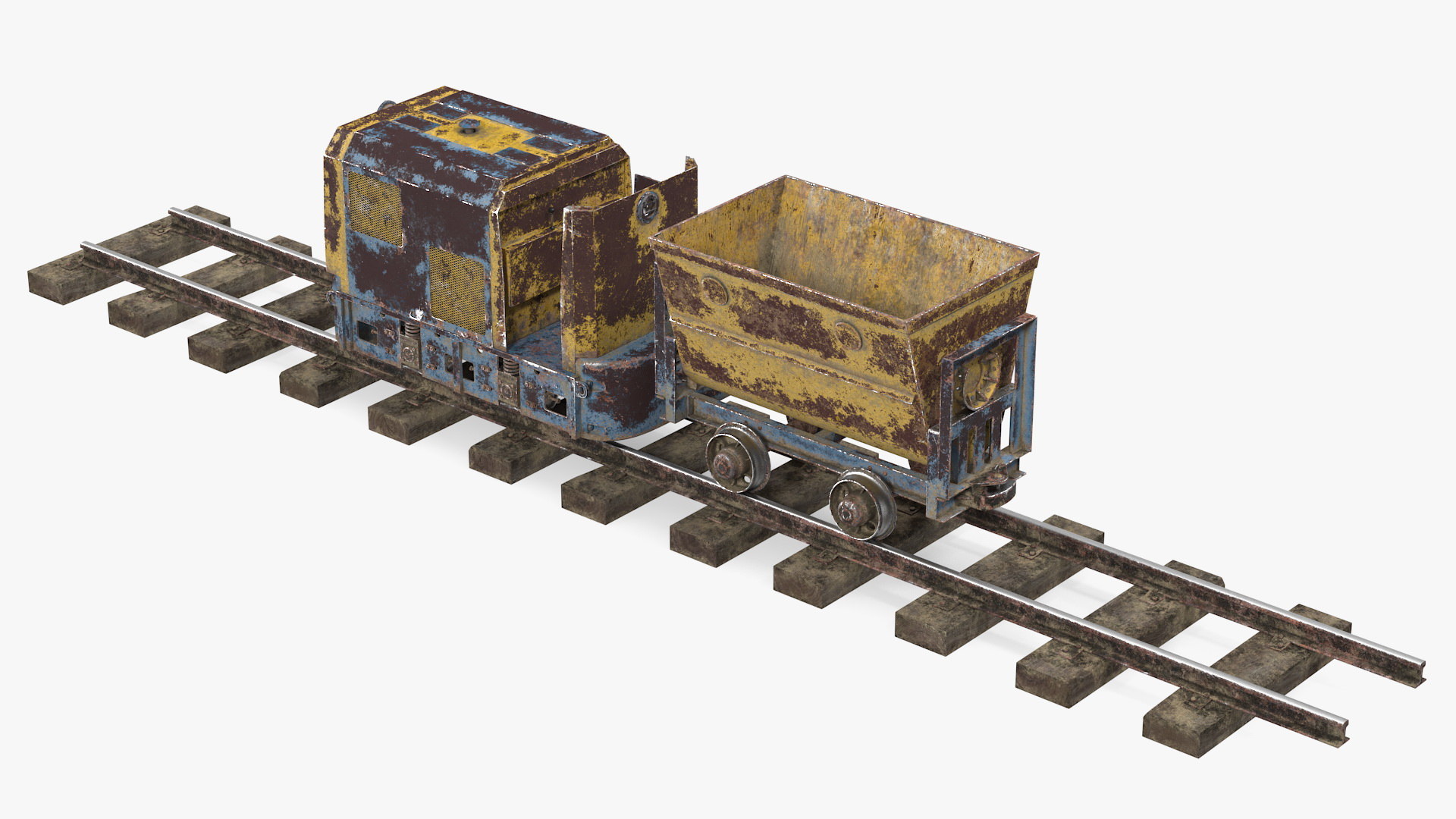 Mining locomotive minecart railway 3D model - TurboSquid 1511238
