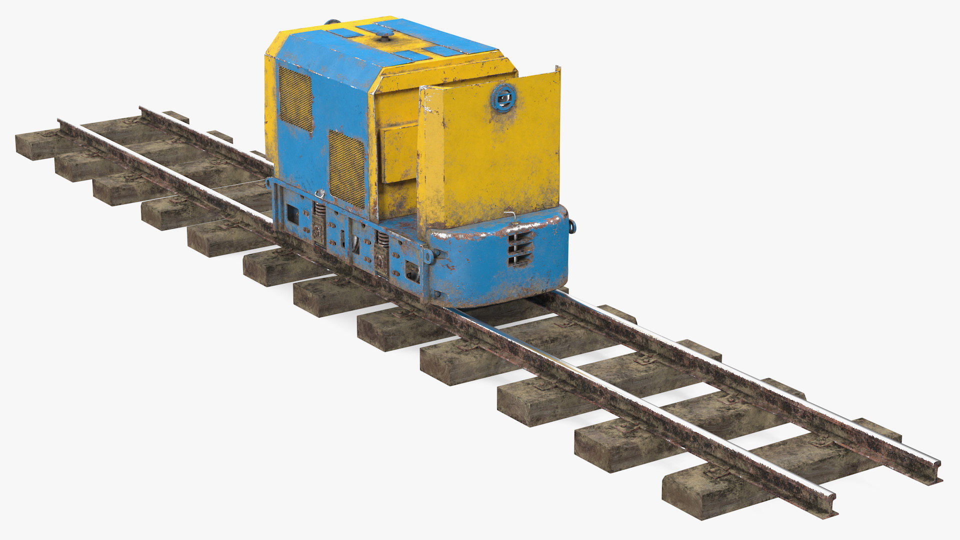 3D mining locomotive railway section model - TurboSquid 1511202