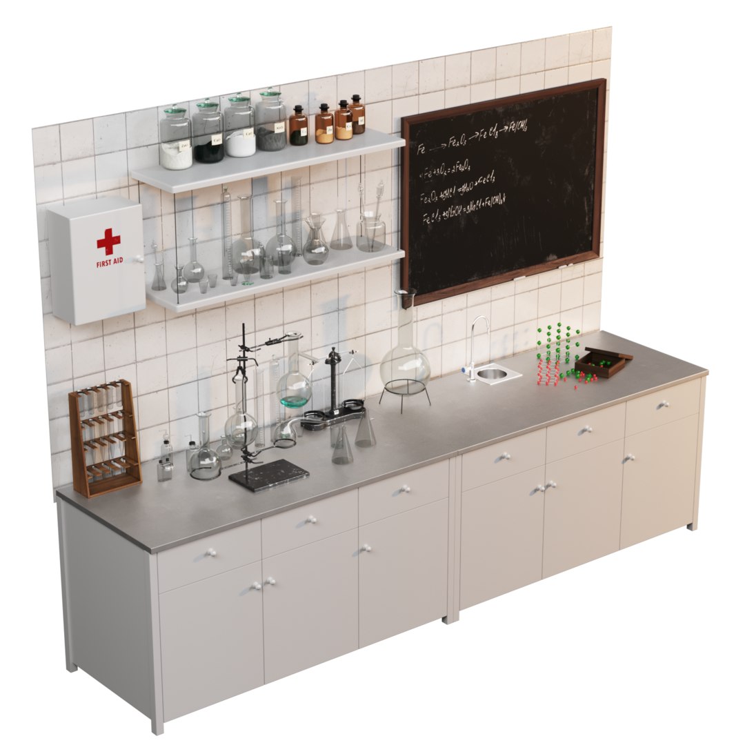 Vintage chemical laboratory 3D model - TurboSquid 1511161