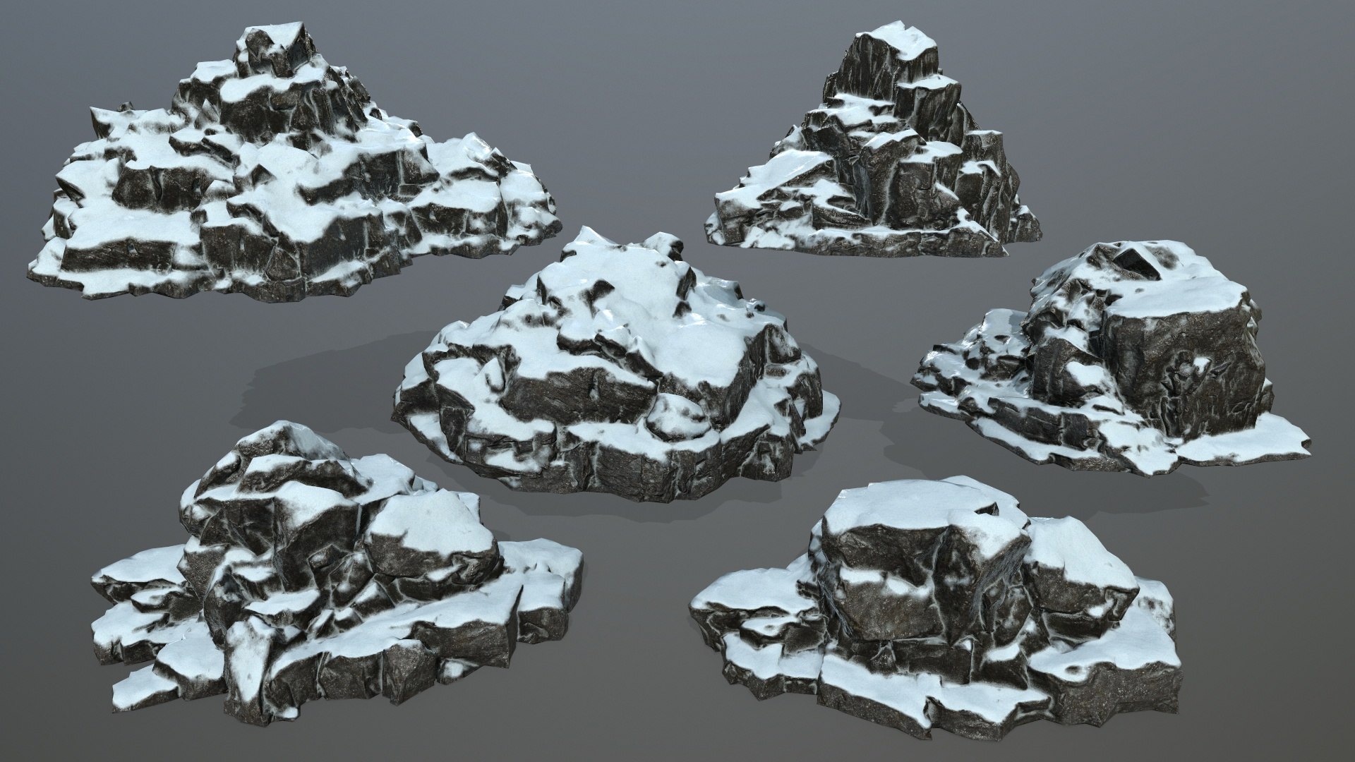 3D rock snow - TurboSquid 1511248