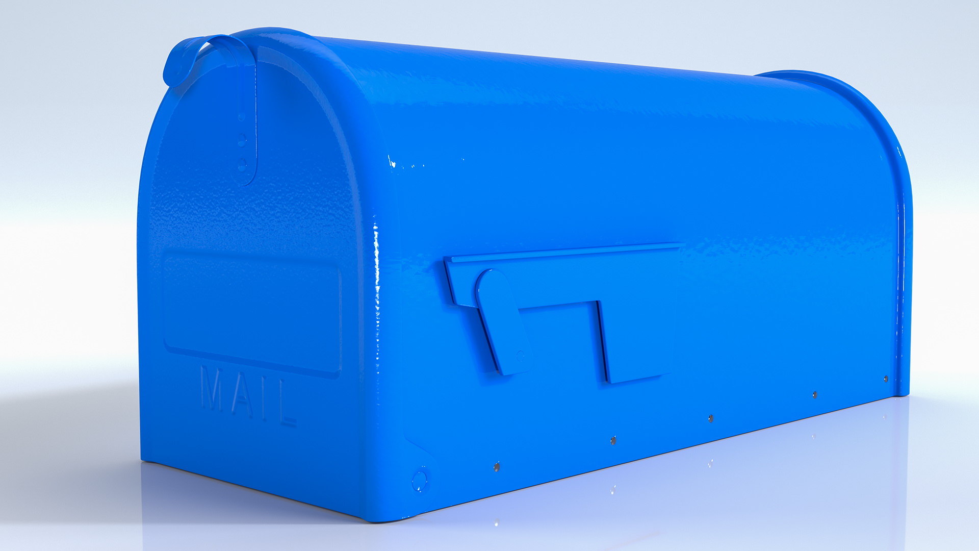 3D blue painted mailbox mail - TurboSquid 1511384