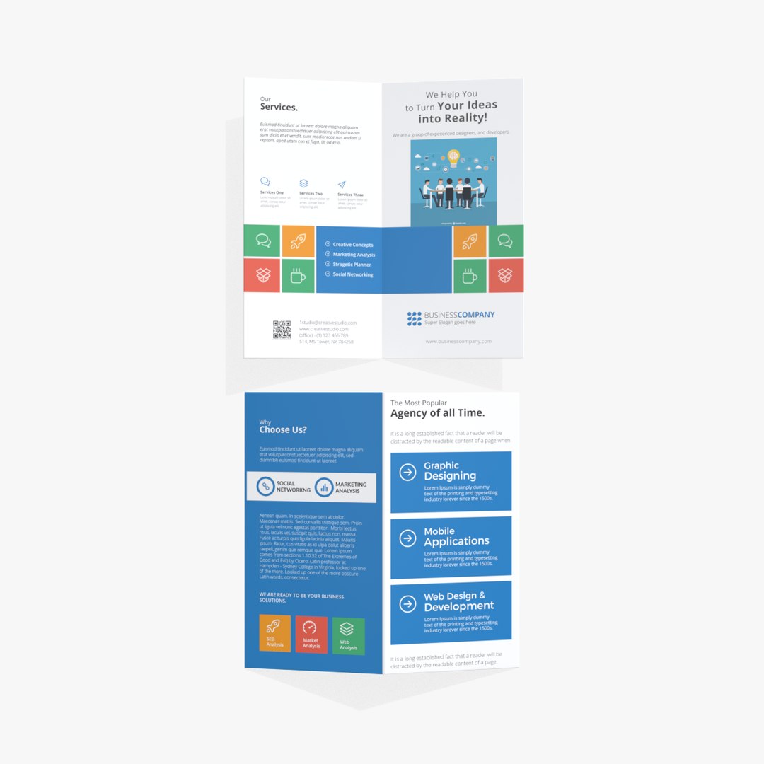 Folded leaflet 3D model - TurboSquid 1511522