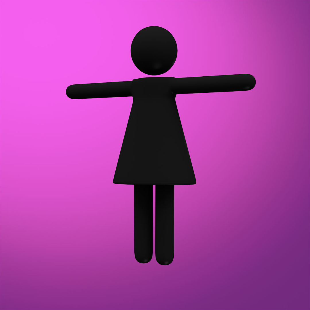 Stickman stickgirl model - TurboSquid 1511517