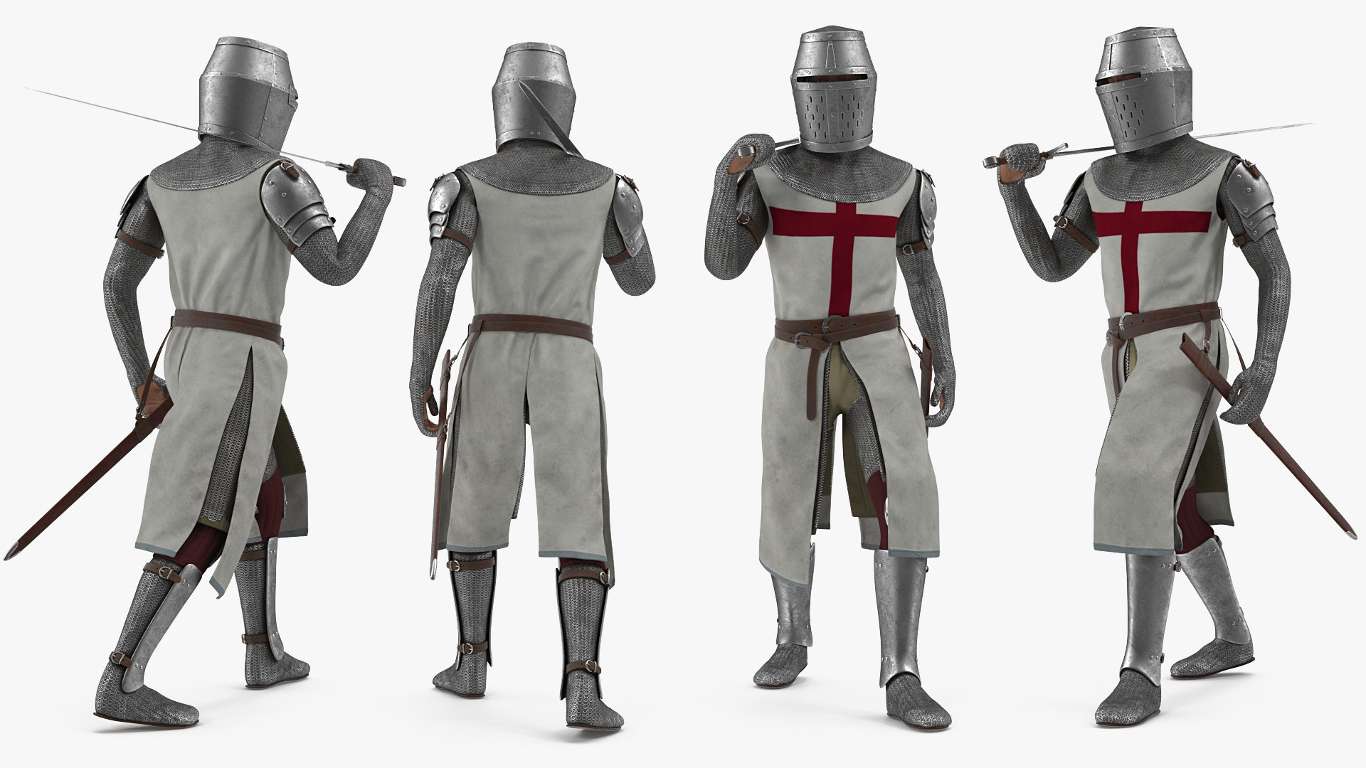 Knight templar walking pose 3D model - TurboSquid 1511645