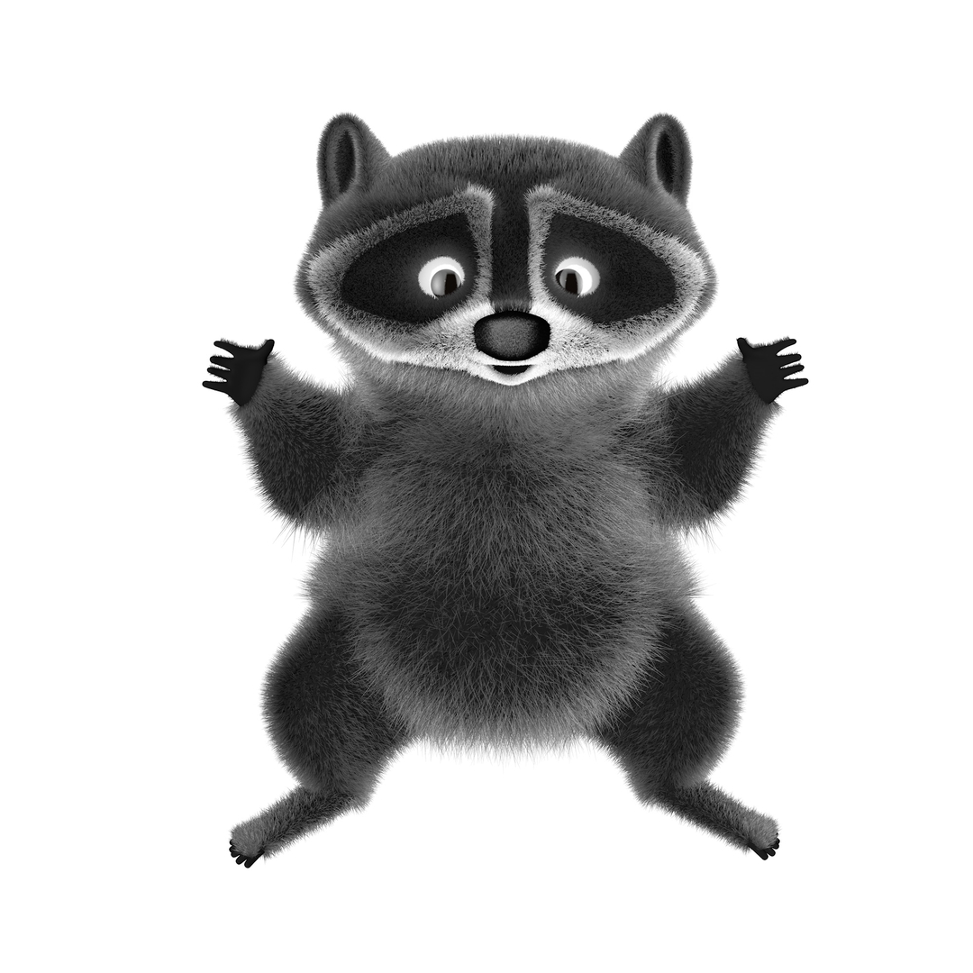 Raccoon cartoon character 3D - TurboSquid 1512094