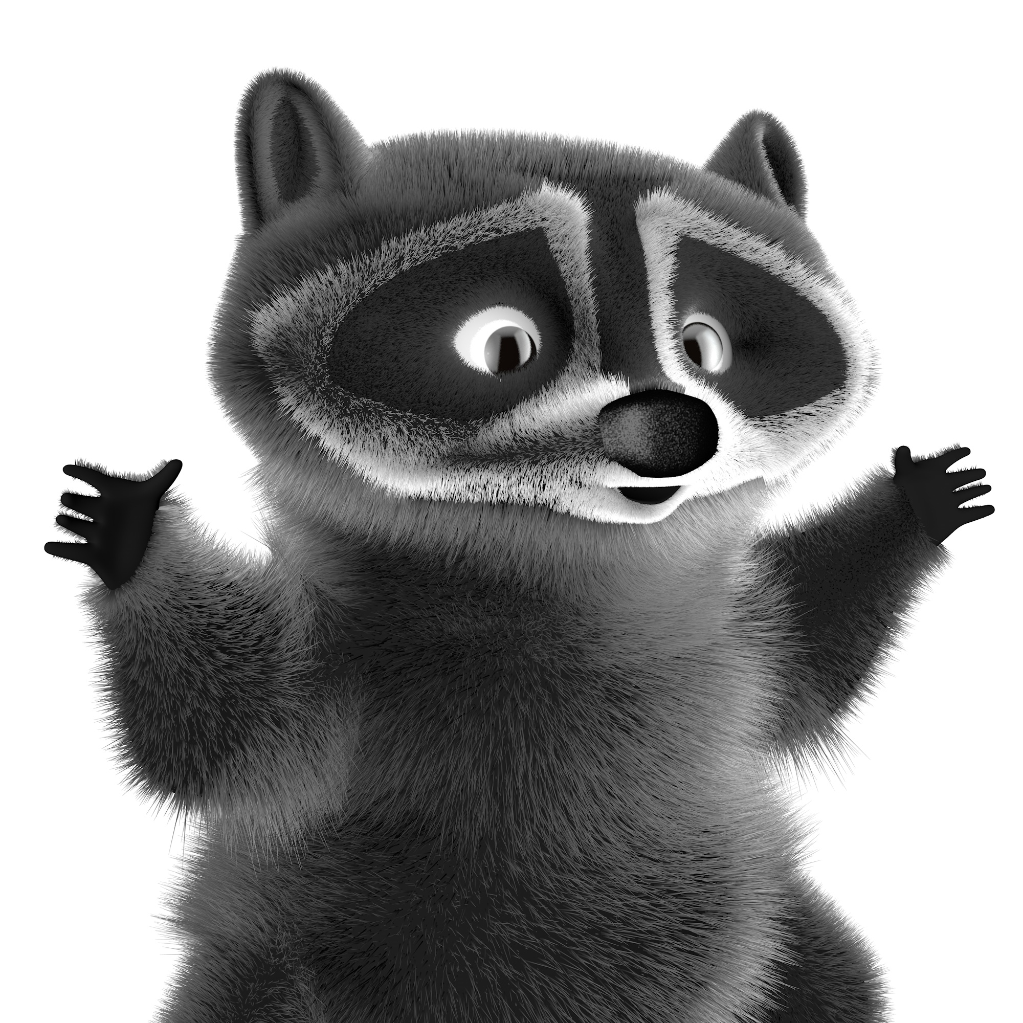 Raccoon cartoon character 3D - TurboSquid 1512094