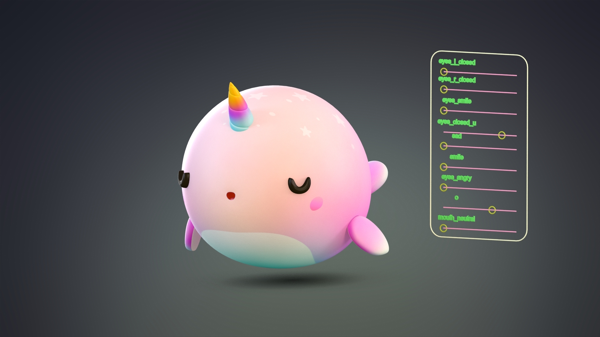 3D cute cartoon narval - TurboSquid 1508777