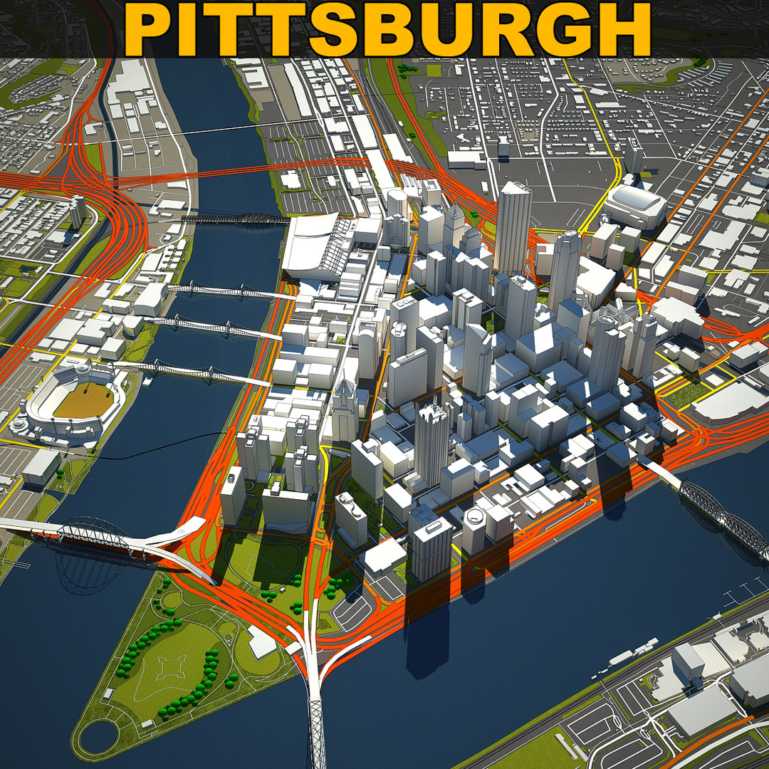 3D pittsburgh skyline model - TurboSquid 1512701