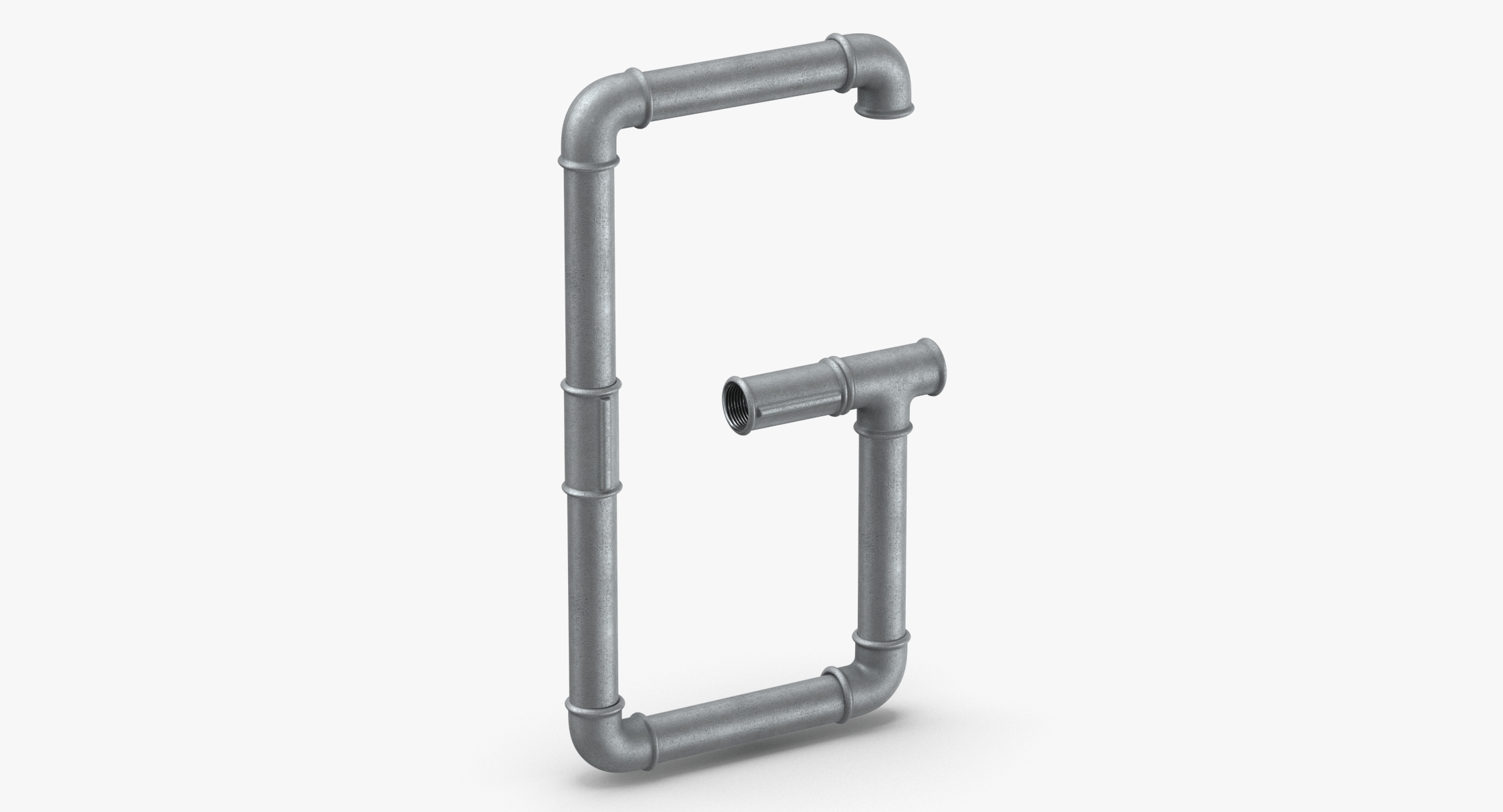 modelo 3d Alfabeto de letras de tubería de acero galvanizado ...