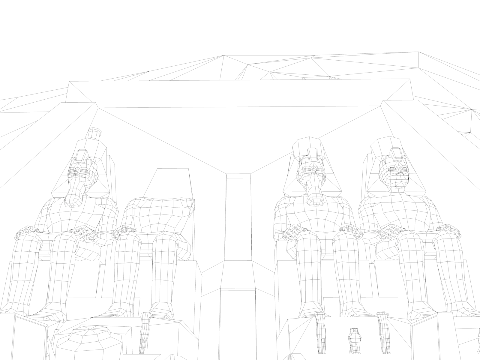 3D cartoon abu simbel landmark model - TurboSquid 1513147