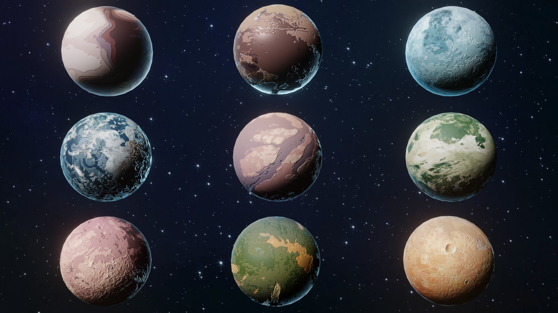 3D model alien sci-fi planets pack - TurboSquid 1513197